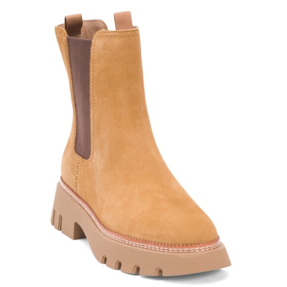 Cole Haan | Shoes | Cole Haan Golden Honey Suede Devon Chelsea Boots ...